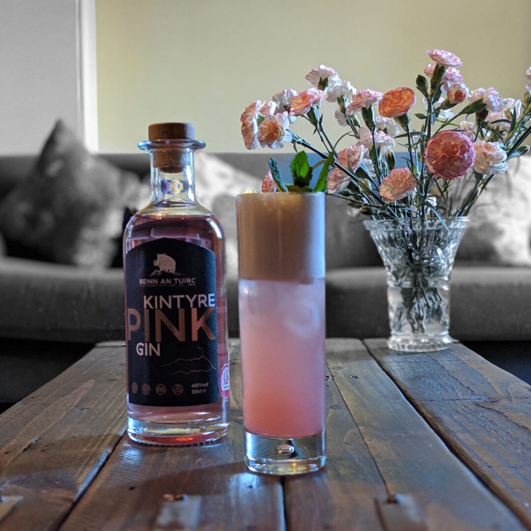 Kintyre Pink Gin Fizz Cocktail Recipe · Beinn An Tuirc Distillers